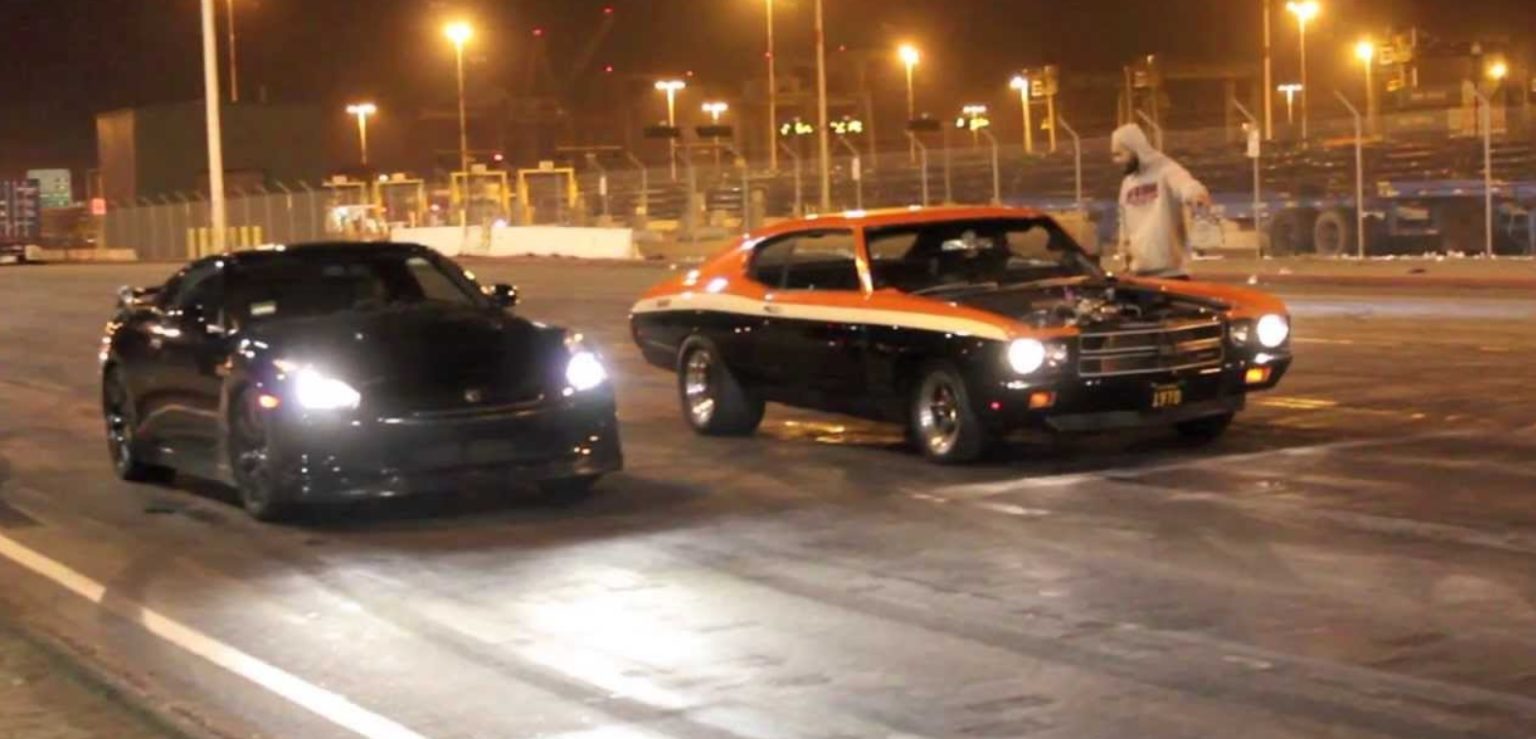 Japanese Monster Nissan GT-R Godzilla vs. The Legendary American Muscle ...